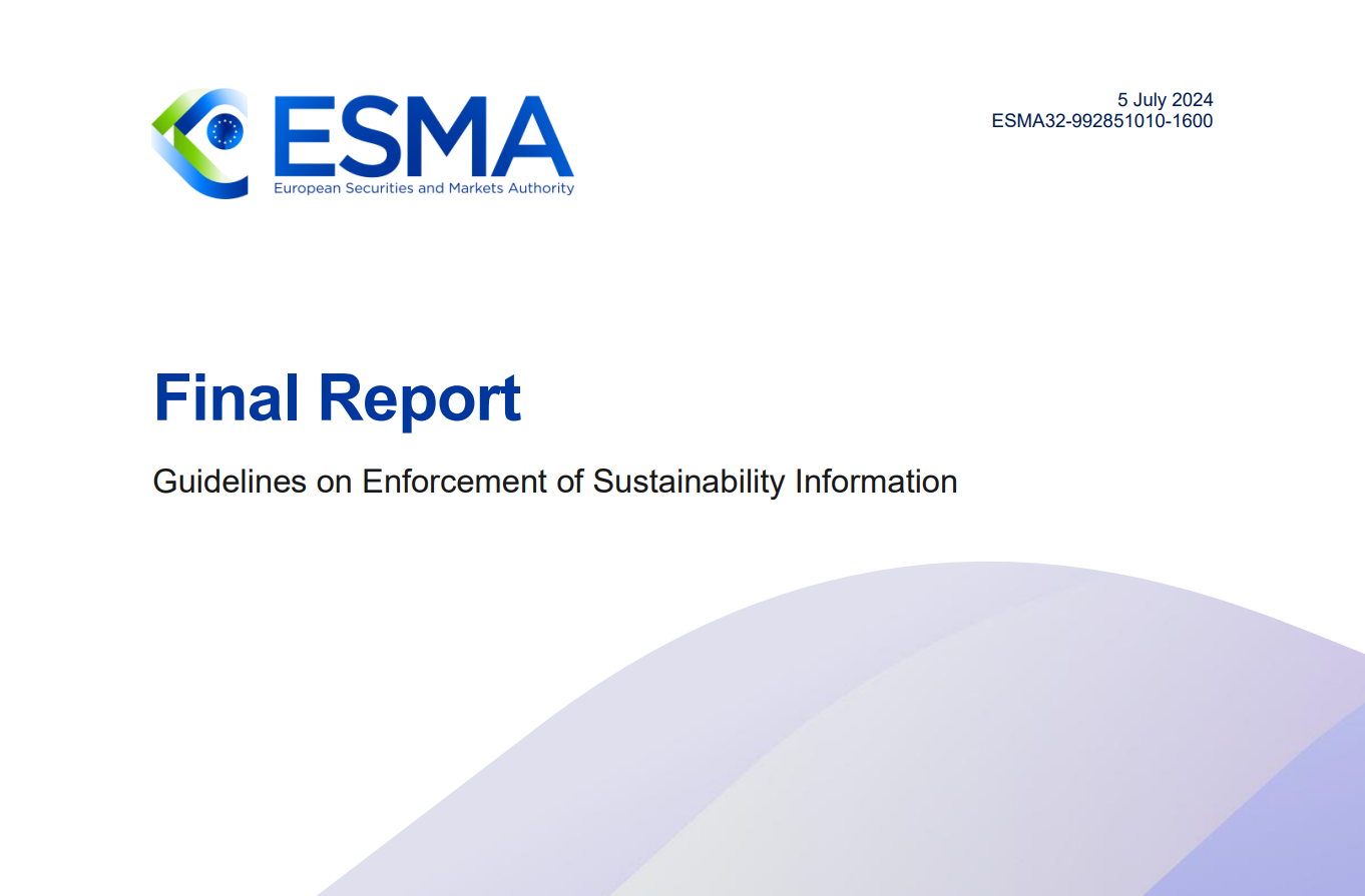 Retningslinjer for kontrol med bæredygtighedsrapportering fra ESMA ...